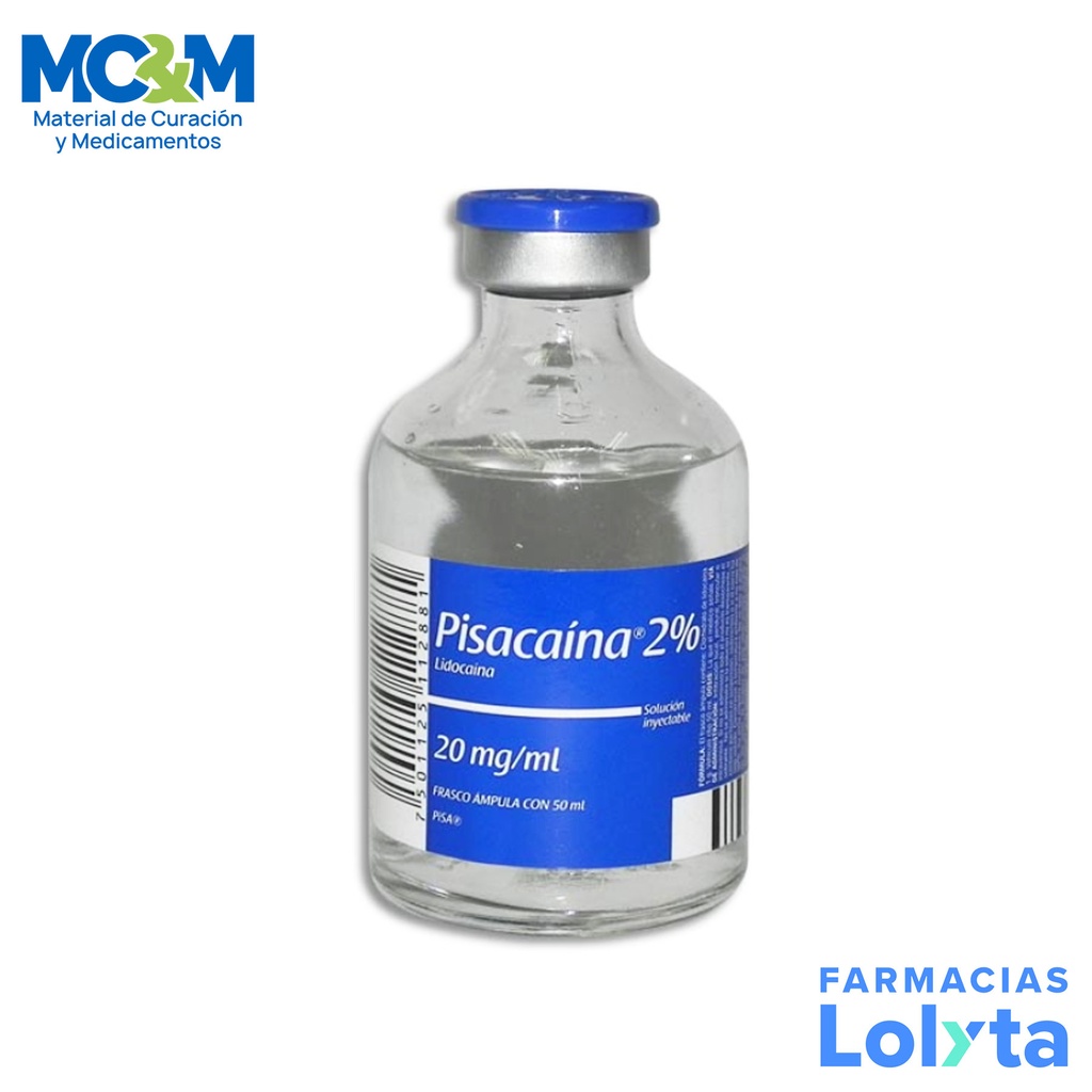 LIDOCAINA 2% SOL INY 20MG/ML C/50ML PISACAINA LAB PISA | Website MC&M